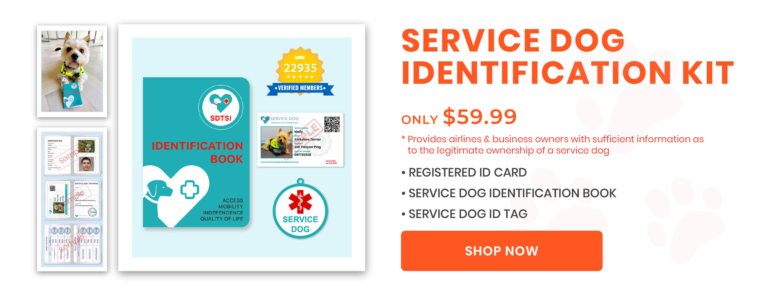 Service Dog Accessories | Service Dog Certificate Package